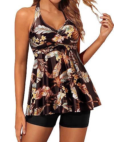 Two Piece Halter V Neck Tankini Swimsuits – Yonique