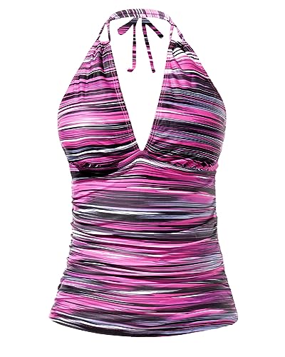 Halter V-Neck Tummy Control Tankini Top – Yonique