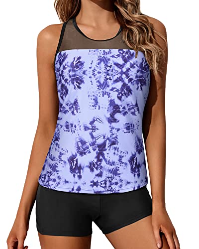 Athletic Racerback Tankini Swimsuit For Juniors Padded Bra And Shorts ...