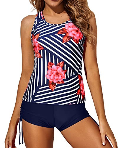 3 Piece Swimsuits Tankini Swim Tank Top Bathing Suits Boy Shorts And B ...